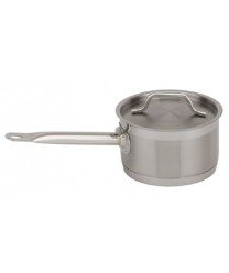 royal industries saucepan w lid 2qt saucepot induction cookware stainless steel pot,long sturdy handle 6.3" diam 3.7"h silver, dishwasher safe, commercial grade-nsf certified