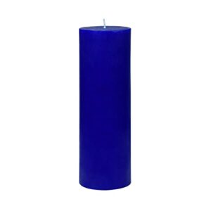 zest candle 3 x 9 inch blue pillar candle, 3" d x 9" h, blue