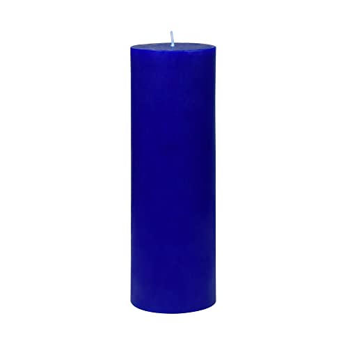 Zest Candle 3 x 9 Inch Blue Pillar Candle, 3" D x 9" H, Blue