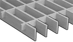 grating, moltruded, 1 1/2 in, 3x3 ft, lt gry