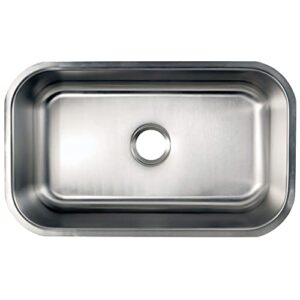 kingston brass gourmetier gkus3018 undermount single bowl kitchen sink 30-inch-length by 18-inch-width by 10-inch-depth, 18 gauge, brushed stainless steel