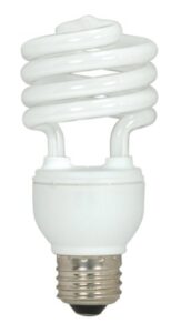 satco s6271 18w t2 ultra mini spiral compact fluorescent (cfl) light bulb, 18t2, white, 3 count