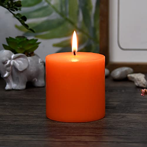 3 Inch Orange Pillar Candle