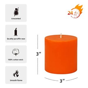 3 Inch Orange Pillar Candle