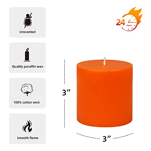 3 Inch Orange Pillar Candle