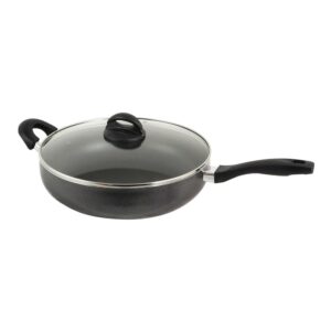 oster clairborne aluminum non stick saute pan with lid, 12-inch, black