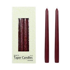 10 inch burgundy taper candles