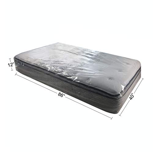 Uboxes Twin Size Mattress Covers, 40" x 12" x 86", Clear, 2 Pack