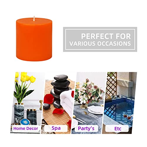 3 Inch Orange Pillar Candle