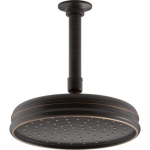 kohler k-13692-2bz 8-inch traditional round rain showerhead with katalyst spray technology, oil rubbed bronze, .5