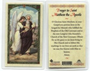 prayer to st. matthew holy card (hc9-043e) - laminated