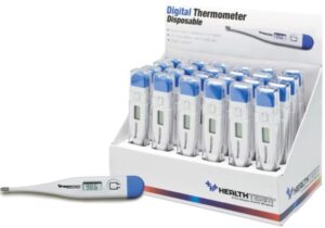 healthteam digital thermometers, oral, rectal & underarm, 200 hour battery, bulk 24 count