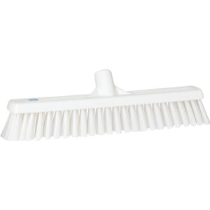 vikan, white broom,push,soft/stiff,16.5",pp/pbt, 3174