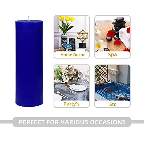 Zest Candle 3 x 9 Inch Blue Pillar Candle, 3" D x 9" H, Blue