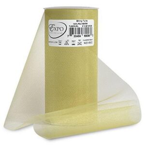 expo shiny tulle spool of 25-yard, light gold