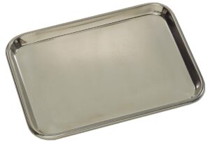 grafco metal instrument tray, medical & surgical mayo tray, stainless steel, medium, 3261