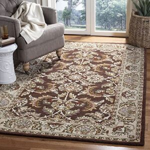 safavieh heritage collection 8' x 10' brown / ivory hg451a handmade traditional oriental premium wool area rug