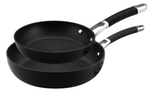 circulon premier professional hard anodised 20/28 cm frying pan twin pack set, 2-piece - black