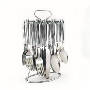 cambridge marvel piece flatware set with hanging rack, 20 count, no color