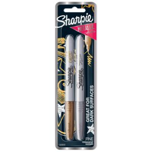 sharpie metallic fine point permanent marker, assorted colors, 2-pack - 1829202