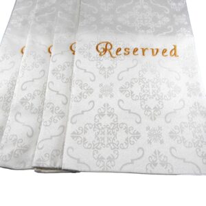 embroidered jacquard reserve pew cloths pack of 4 (white)