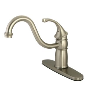 kingston brass kb1578glls georgian 8-inch kitchen faucet without sprayer, brushed nickel