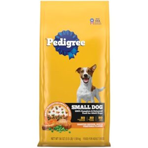 pedigree complete nutrition adult small dog dry dog food, roasted chicken, rice & vegetable flavor, 3.5 lb. bag