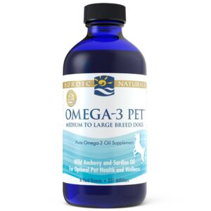 nordic naturals omega-3 pet, unflavored - 8 oz - 1518 mg omega-3 per teaspoon - fish oil for medium to large dogs with epa & dha - promotes heart, skin, coat, joint, & immune health