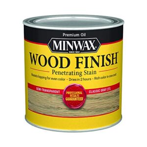 1/2 pt minwax 22761 classic gray wood finish penetrating oil-based wood stain