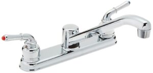 ez-flo kitchen faucet, two-handle finish non-metallic, washerless deck mount, polished chrome, ez-10130