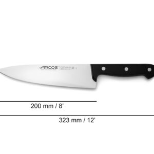 ARCOS Knife Set 2 pieces - Nitrum Stainless Steel and mm blade. 363 gr. Professional Kitchen Knife for Cooking. Ergonomic Polyoxymethylene POM Handle. Series Universal. Color Black