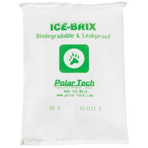 ice-brix leakproof cold packs, 5 1/2" x 4" x 3/4", food safe (case of 96)", white