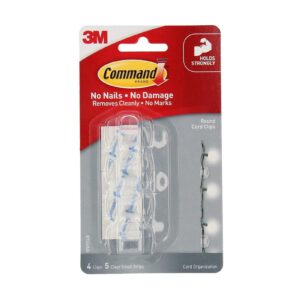 command round cord clips, clear, 4-clips (17017clres)