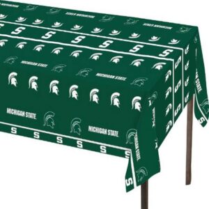 creative converting michigan state spartans plastic table cover, 54"x108" -