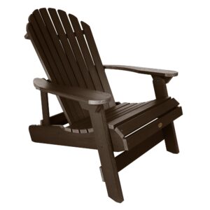 highwood ad-king1-ace hamilton folding and reclining king size adirondack chair, weathered acorn