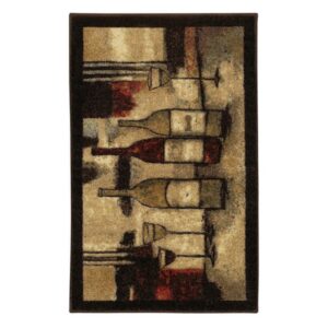 mohawk home machine washable mat ,wine and glasses (1'8" x 3'9")