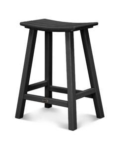 polywood 2001-bl traditional 24" saddle bar stool, black