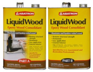 abatron liquidwood 2 gallon kit 2 part structural epoxy wood hardener and consolidant resin.