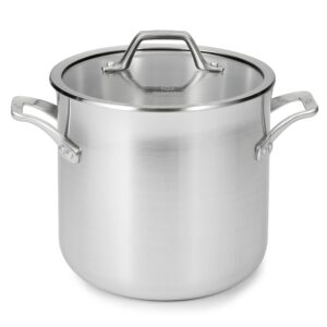 calphalon 1833953 accucore stainless steel stock pot with cover, 8-quart