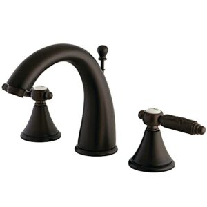 kingston brass fs7985gl georgian widespread lavatory faucet with brass pop-up, 5-1/2-inch, oil rubbed bronze