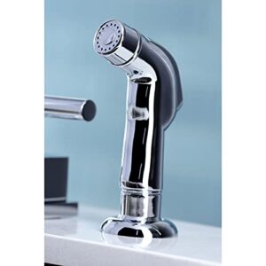 Kingston Brass KS8728CQL Claremont Widespread Kitchen Faucet with Plastic Sprayer, Brushed Nickel