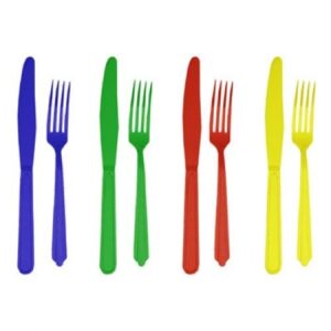 fun inc giant knife & fork set, 12 inch long, assorted colors