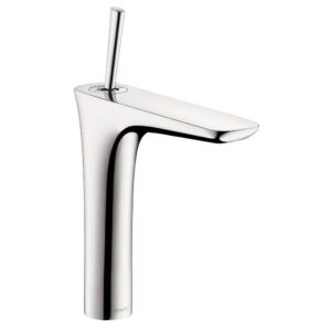 hansgrohe puravida luxury easy clean 1-handle 1-hole 12-inch tall bathroom sink faucet in chrome, 15081001