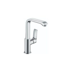 hansgrohe metris modern upgrade easy install 1-handle 1 10-inch tall bathroom sink faucet in chrome, 31087001,small