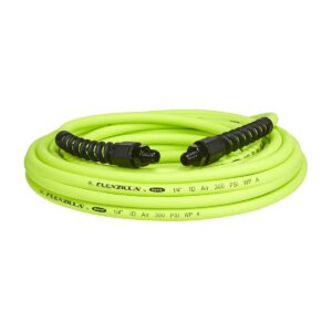 flexzilla pro air hose, 1/4 in. x 25 ft., heavy duty, lightweight, hybrid, zillagreen - hfzp1425yw2