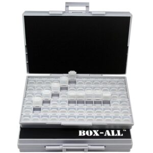 two aidetek boxall72 smd smt resistor capacitor 1206 0805 0603 box organizer craft beads storage 72 compartments on each box