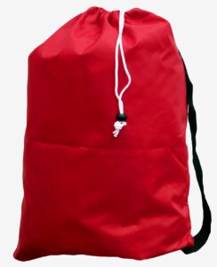 large laundry bag with drawstring and strap, color: red, size: 30x40, choose from 16 colors