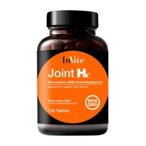 invite health joint hx®- supports healthy joints and eases inflammation and discomfort - combines glucosamine, msm, turmeric, bromelain - 30 day supply