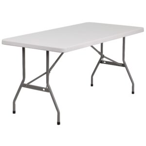 flash furniture kathryn 5-foot granite white plastic folding table