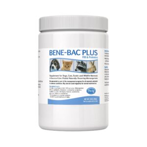 pet-ag bene-bac plus - 1 lb powder - fos & probiotics for dogs, cats, exotic & wildlife mammals